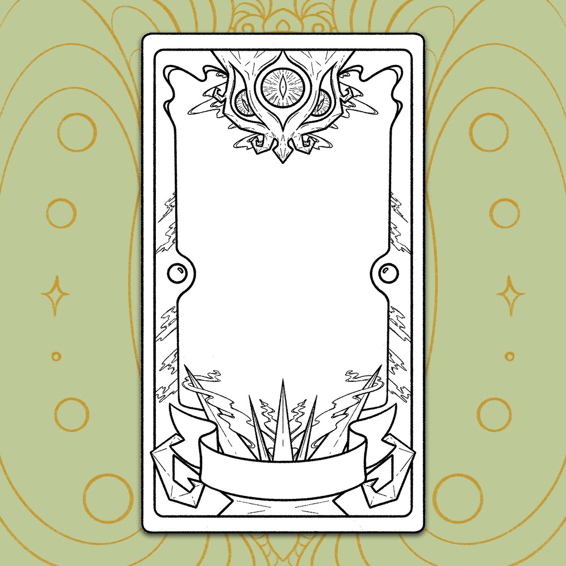 Dark Design | Printable Tarot Card Template | Blank Tarot Card Template ...