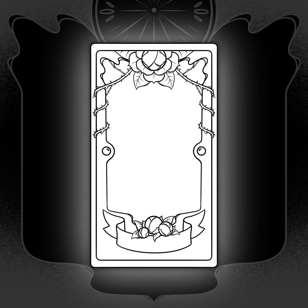 Rose Design| Printable Tarot Card Template | Blank Tarot Card Template ...