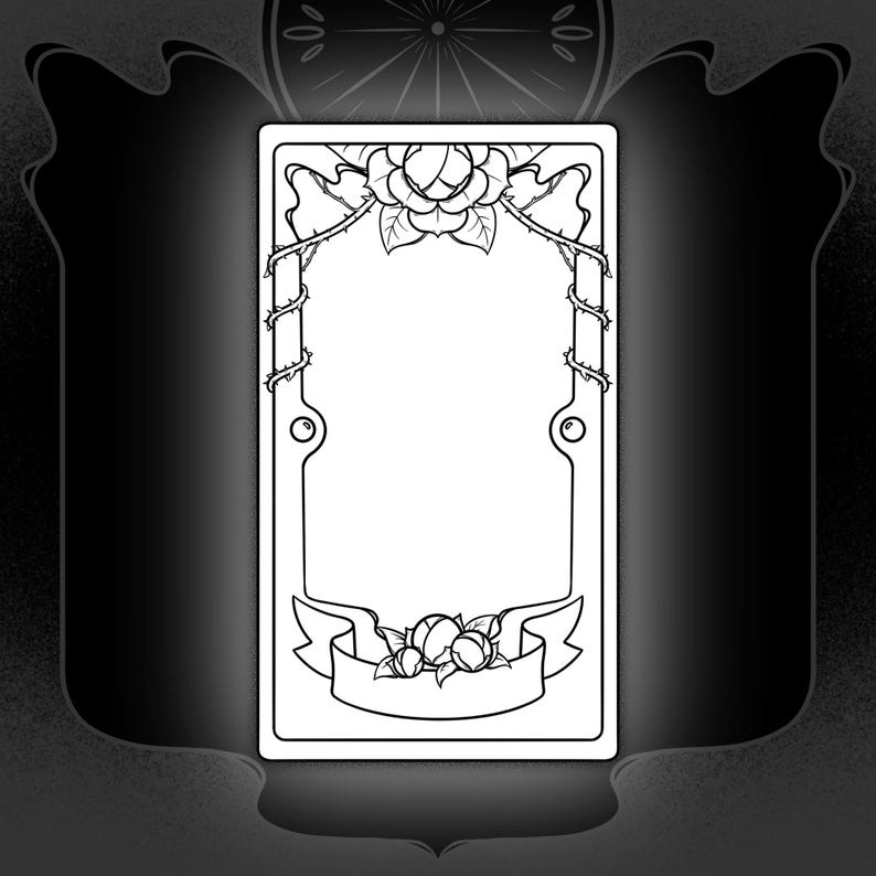 Rose Design| Printable Tarot Card Template | Blank Tarot Card Template ...