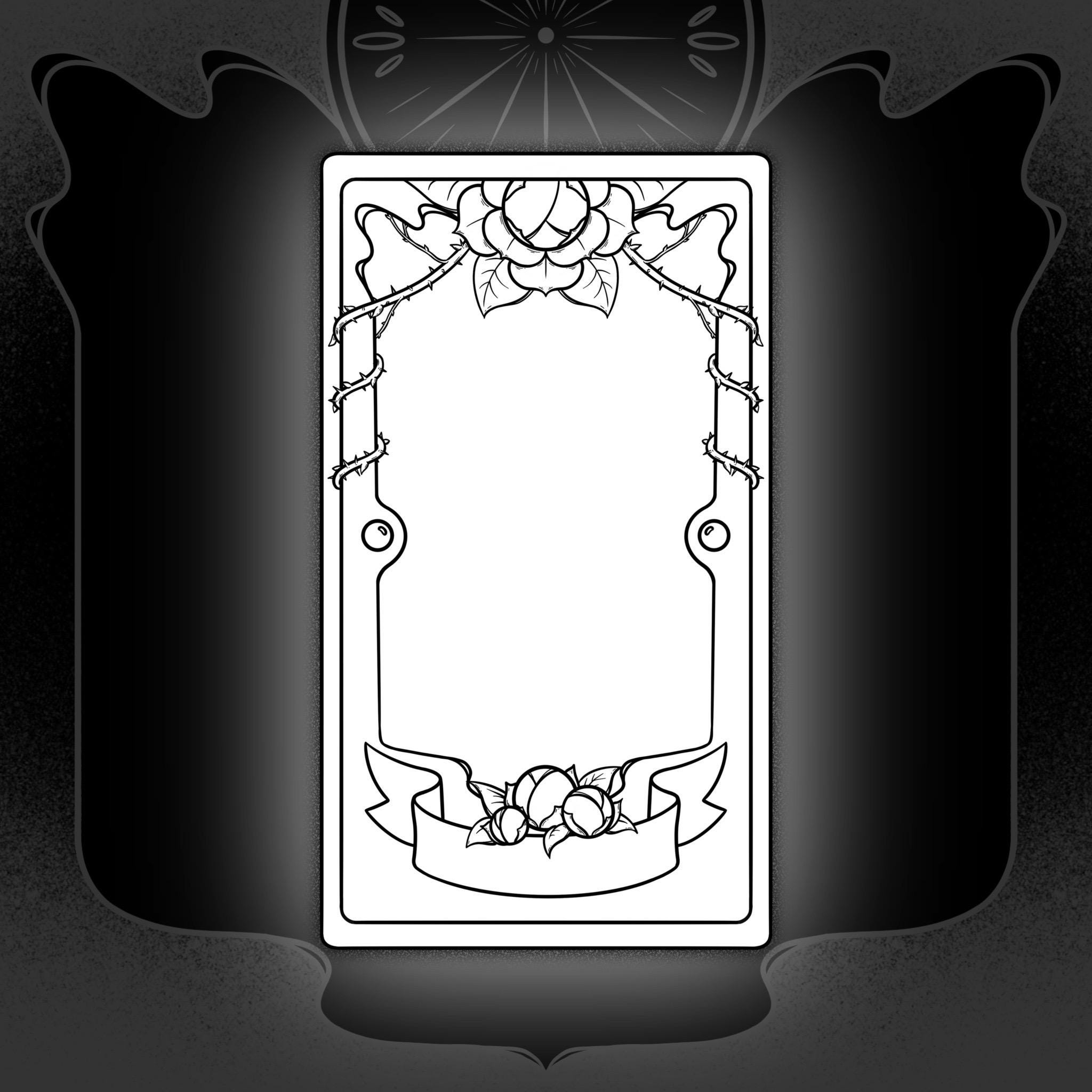 Rose Design| Printable Tarot Card Template | Blank Tarot Card Template ...
