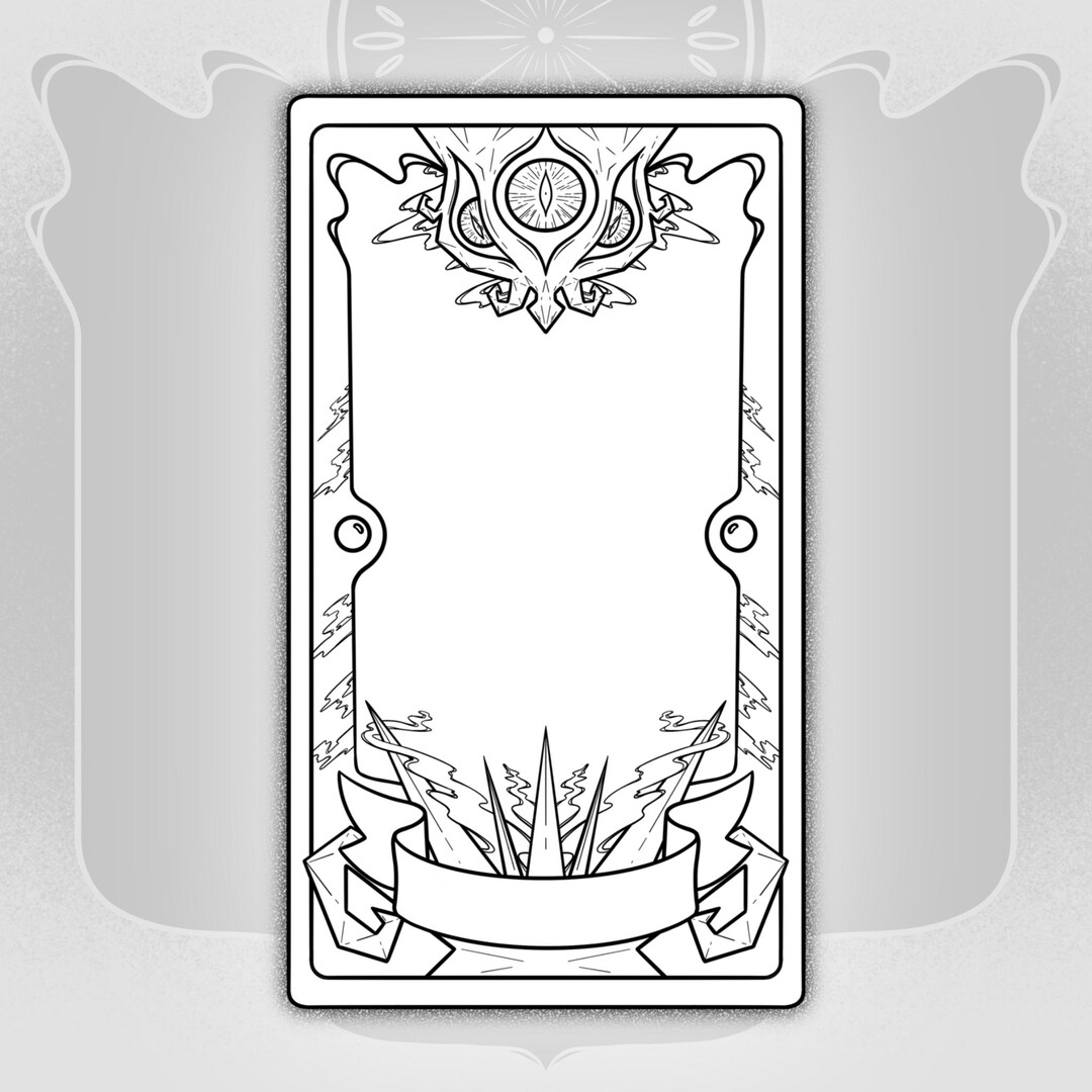 Dark Design | Printable Tarot Card Template | Blank Tarot Card Template ...