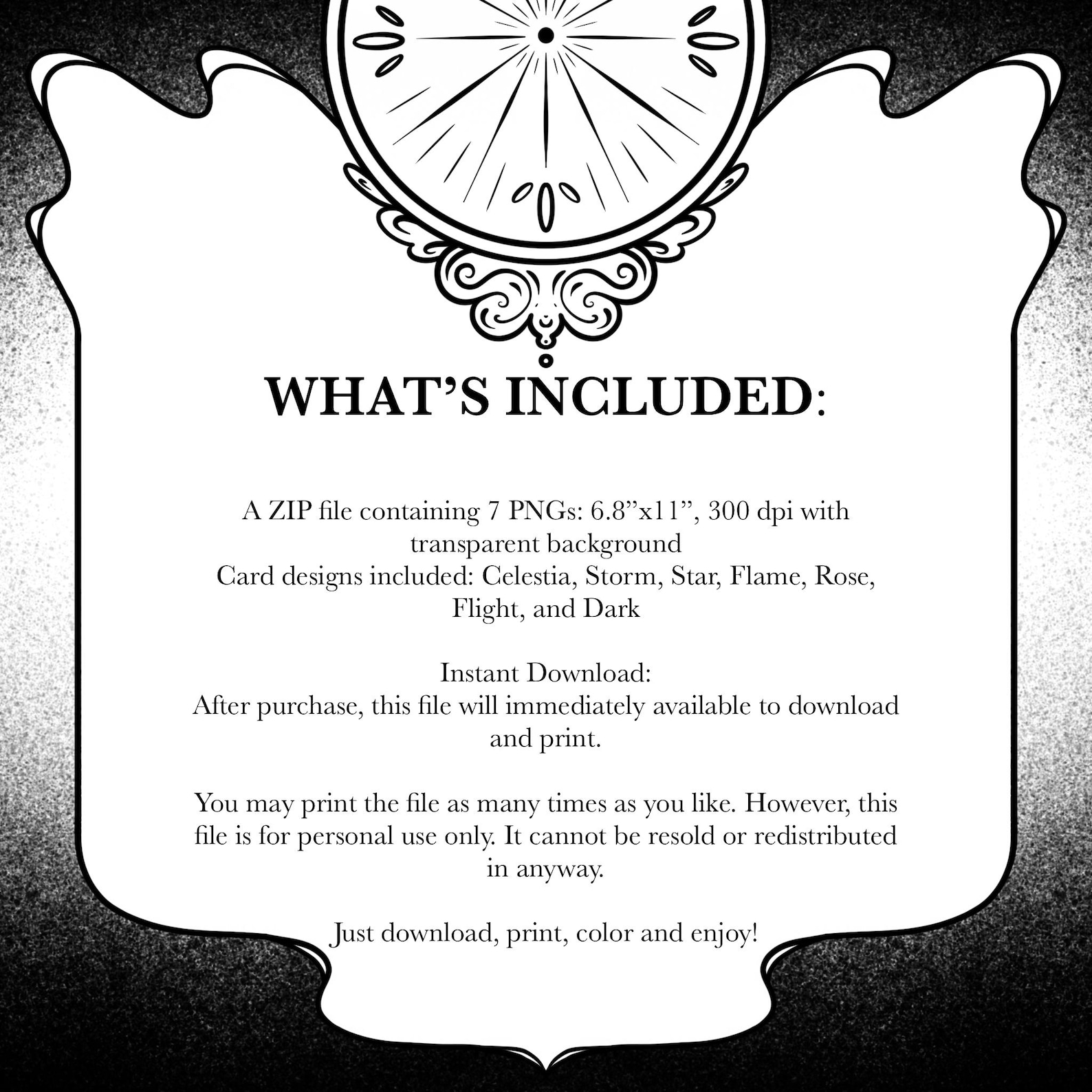 7 Design Collection | | Printable Tarot Card Template | Blank Tarot ...