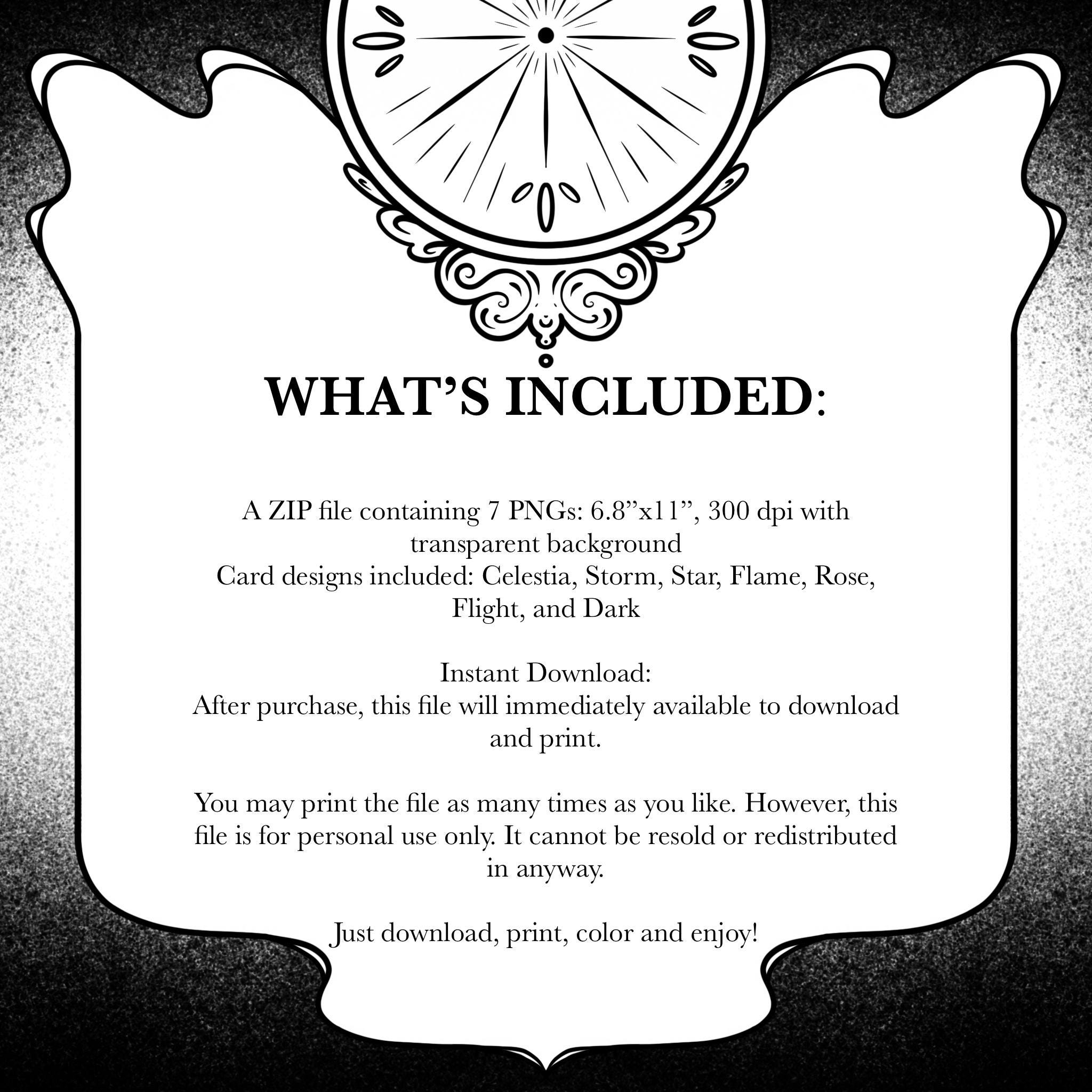 7 Design Collection | | Printable Tarot Card Template | Blank Tarot ...