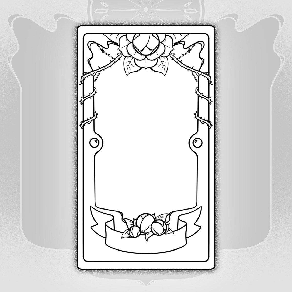 Rose Design| Printable Tarot Card Template | Blank Tarot Card Template ...