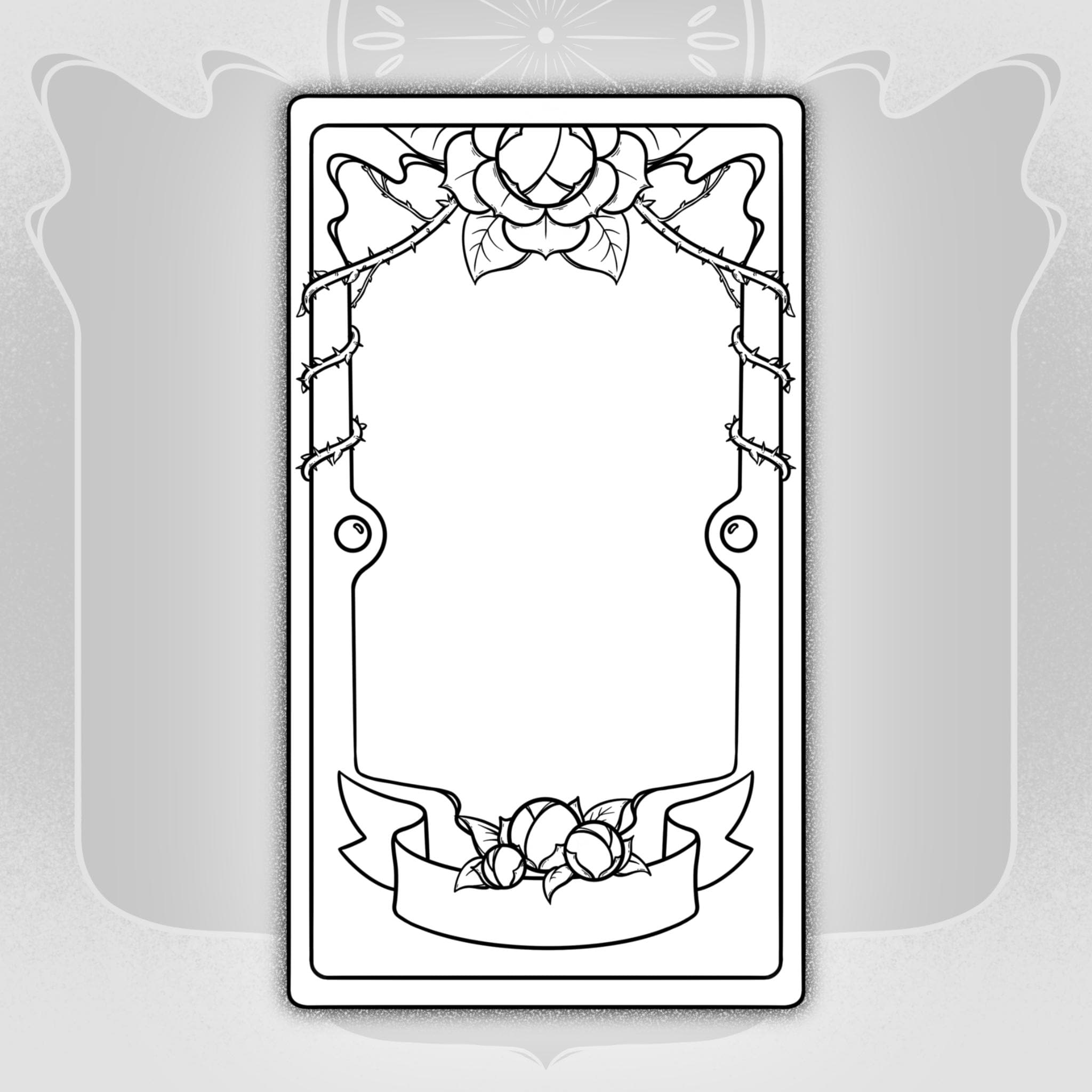 Rose Design| Printable Tarot Card Template | Blank Tarot Card Template ...
