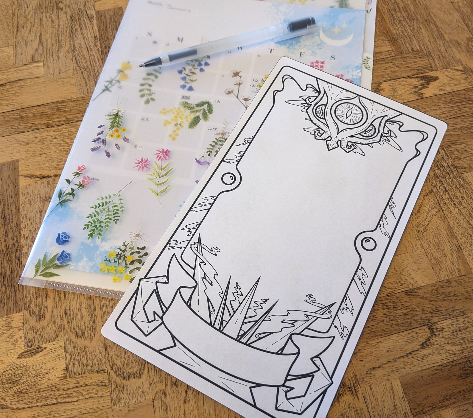 Dark Design | Printable Tarot Card Template | Blank Tarot Card Template ...