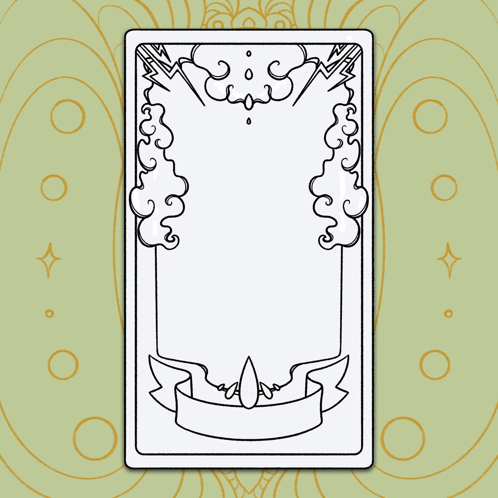 Storm Design | Printable Tarot Card Template | Blank Tarot Card ...