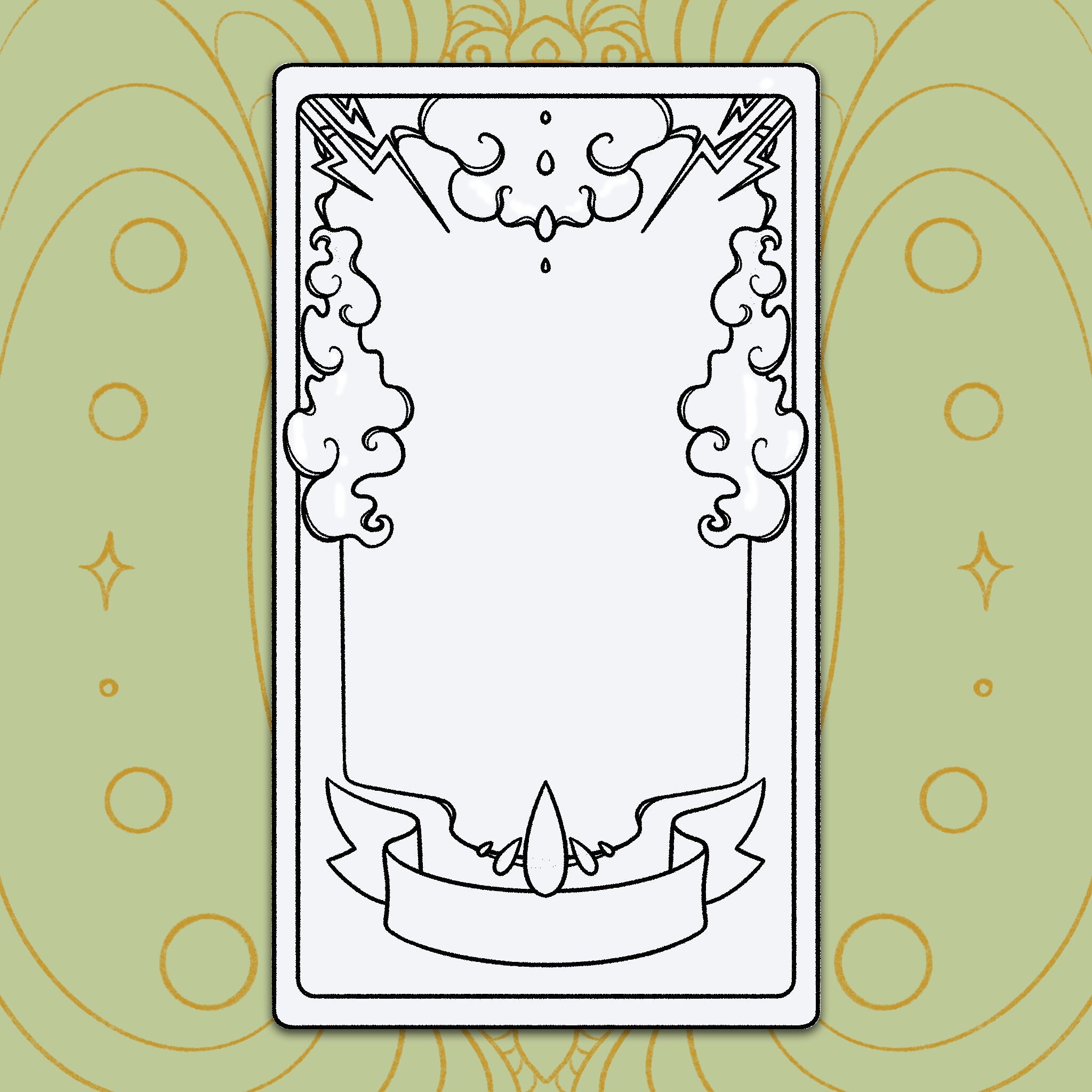 Storm Design | Printable Tarot Card Template | Blank Tarot Card ...