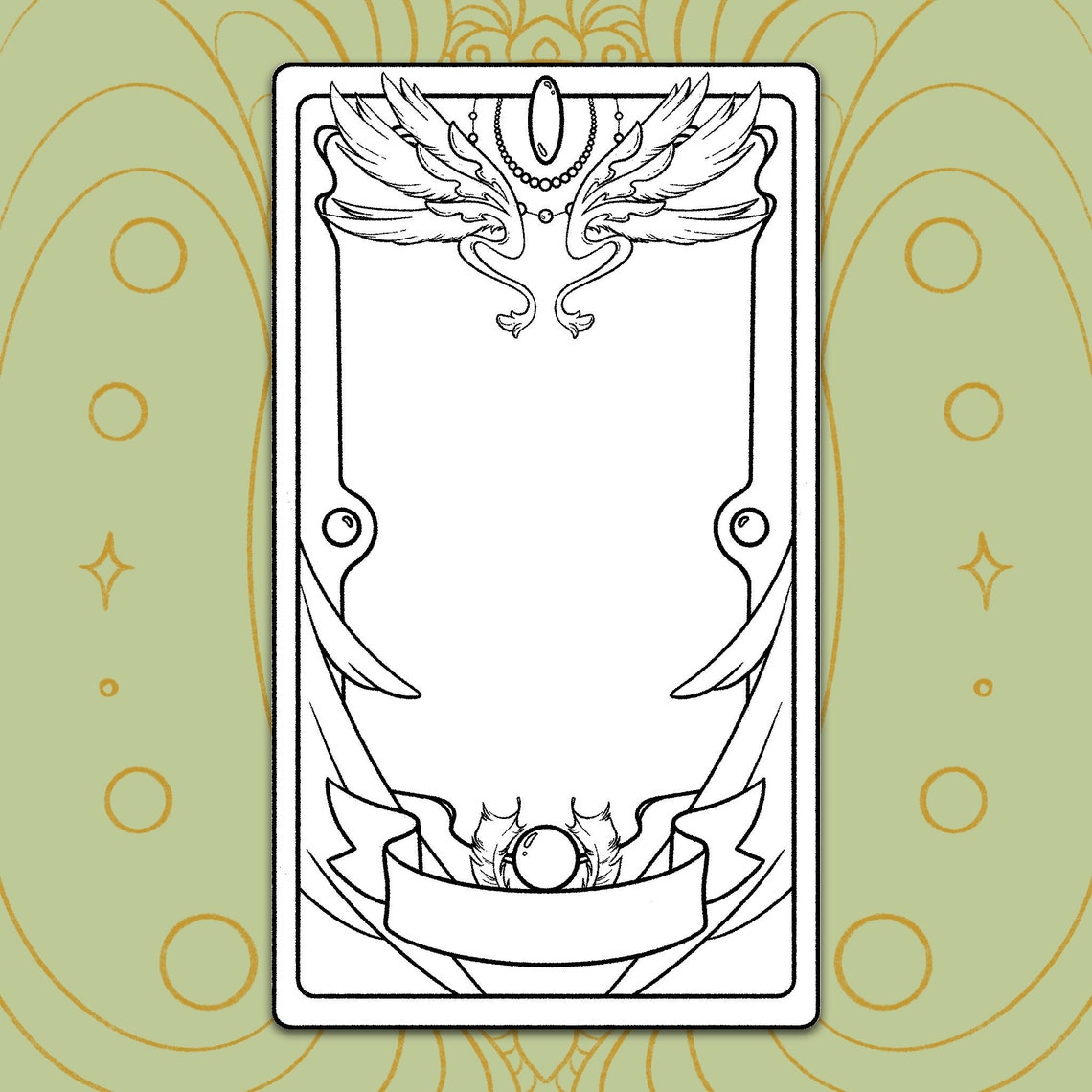 Flight Design | Printable Tarot Card Template | Blank Tarot Card ...