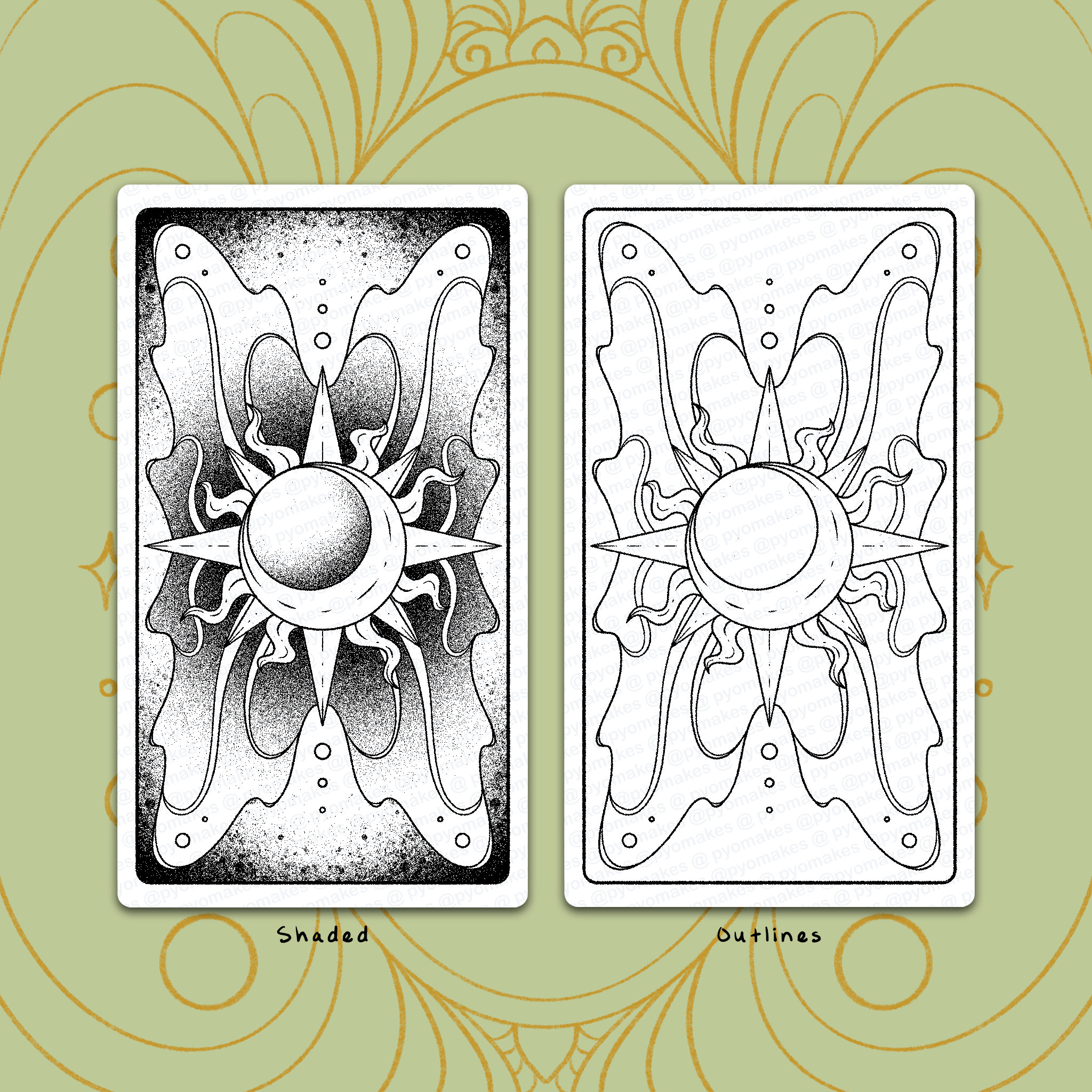 Tarot Card Back Design-celestia Printable Tarot Card Design Tarot Card ...