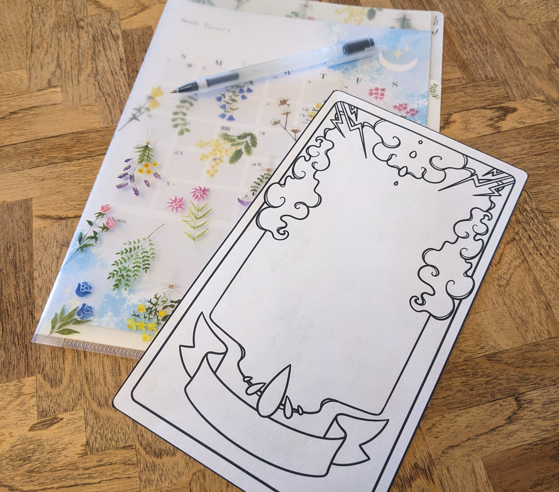 Storm Design | Printable Tarot Card Template | Blank Tarot Card ...