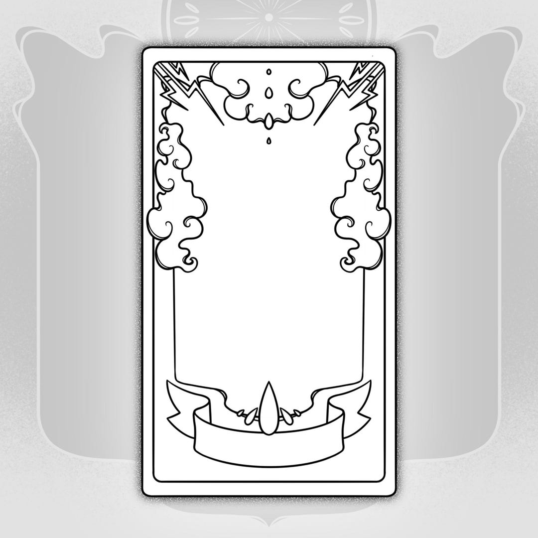 Storm Design | Printable Tarot Card Template | Blank Tarot Card ...