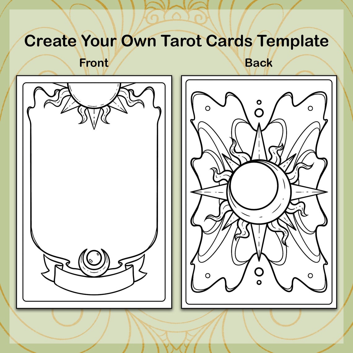 Make Your Own Tarot Cards | Printable Tarot Card Template | Mini Blank ...