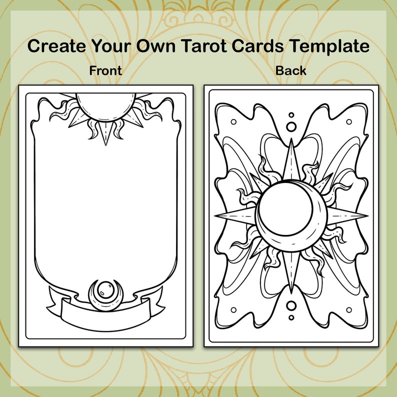 Make Your Own Tarot Cards | Printable Tarot Card Template | Mini Blank ...