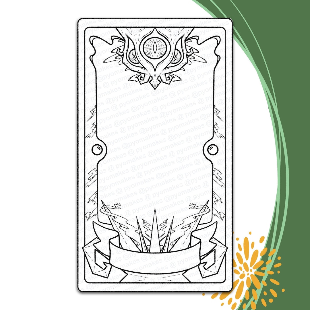 Dark Design Printable Tarot Card Template Blank Tarot Card - Etsy