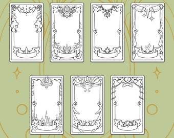 Dark Design | Printable Tarot Card Template | Blank Tarot Card Template ...