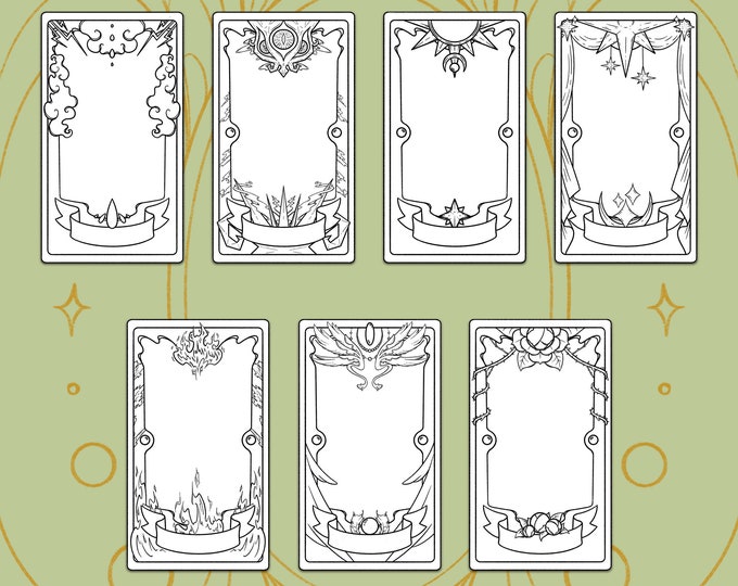7 Design Collection Printable Tarot Card Template Blank Tarot Card ...