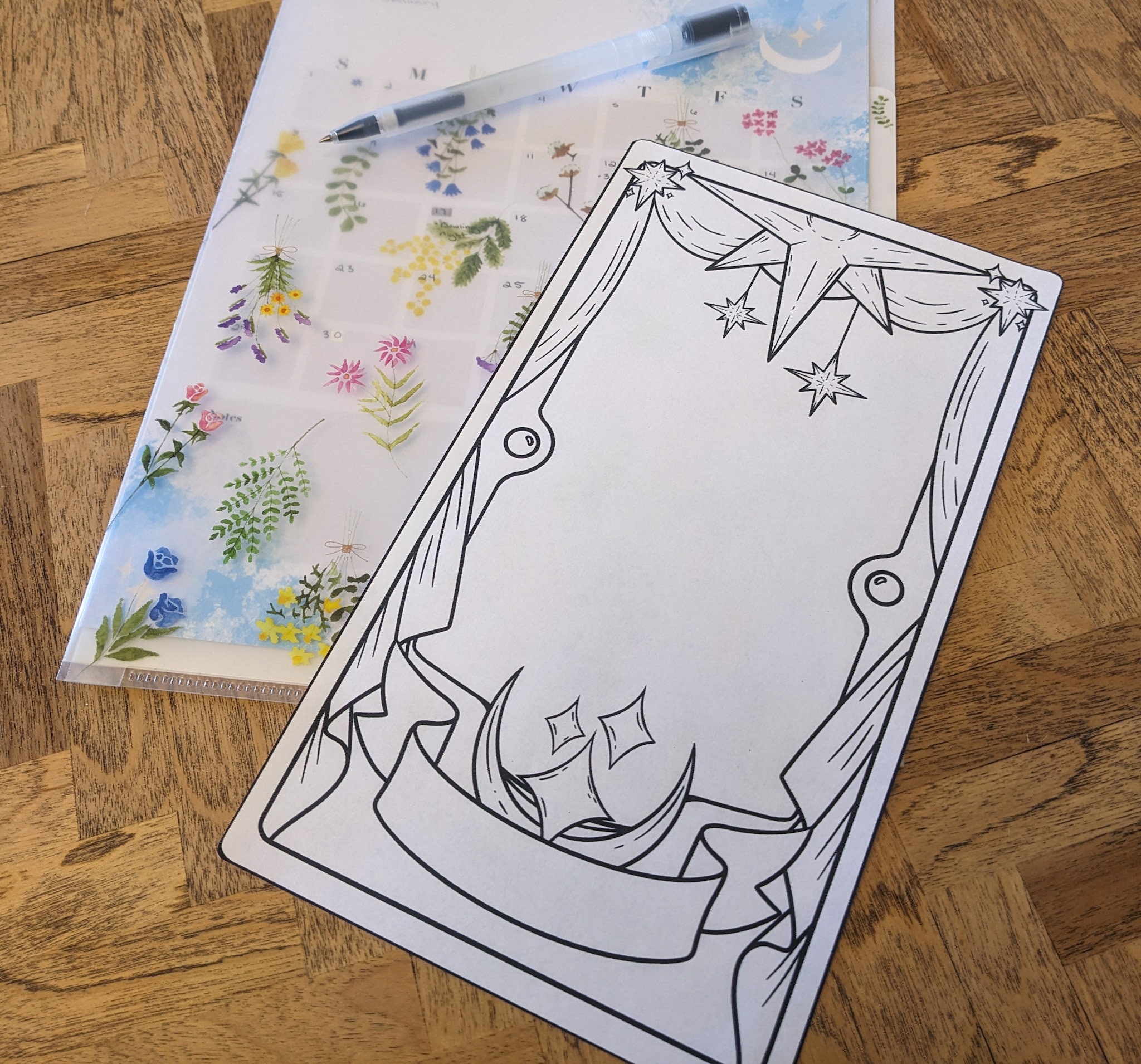 Stars Design | Printable Tarot Card Template | Blank Tarot Card ...