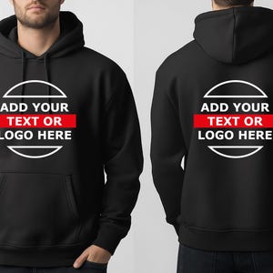 Custom Oversize Boxy Hoodie - Your Logo or Text on 450gsm Heavy Hoodie ...