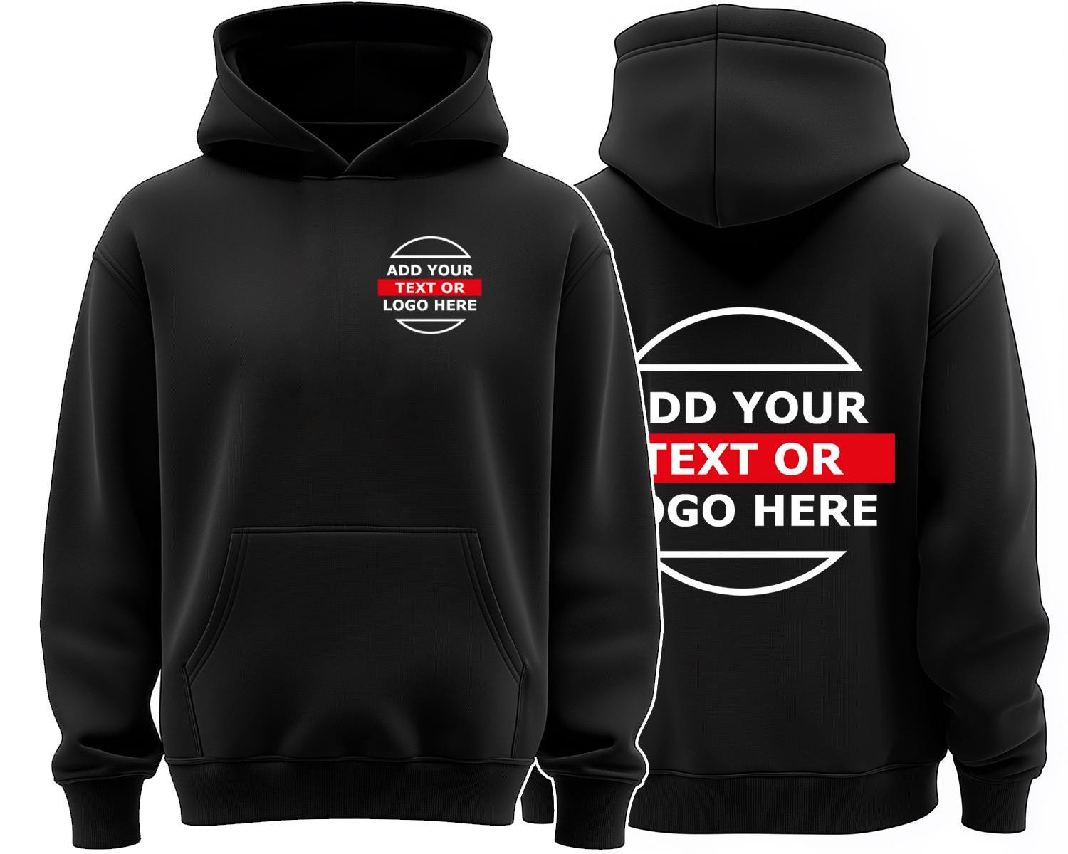 Custom Oversize Boxy Hoodie - Your Logo or Text on 450gsm Heavy Hoodie ...