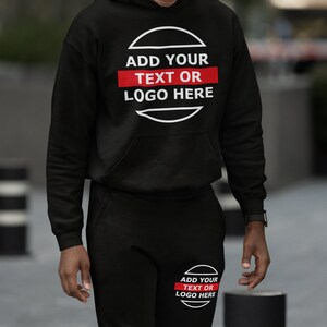 Custom Matching Sweatsuit, Your Logo & Photo on a Hooded Tracksuit ...