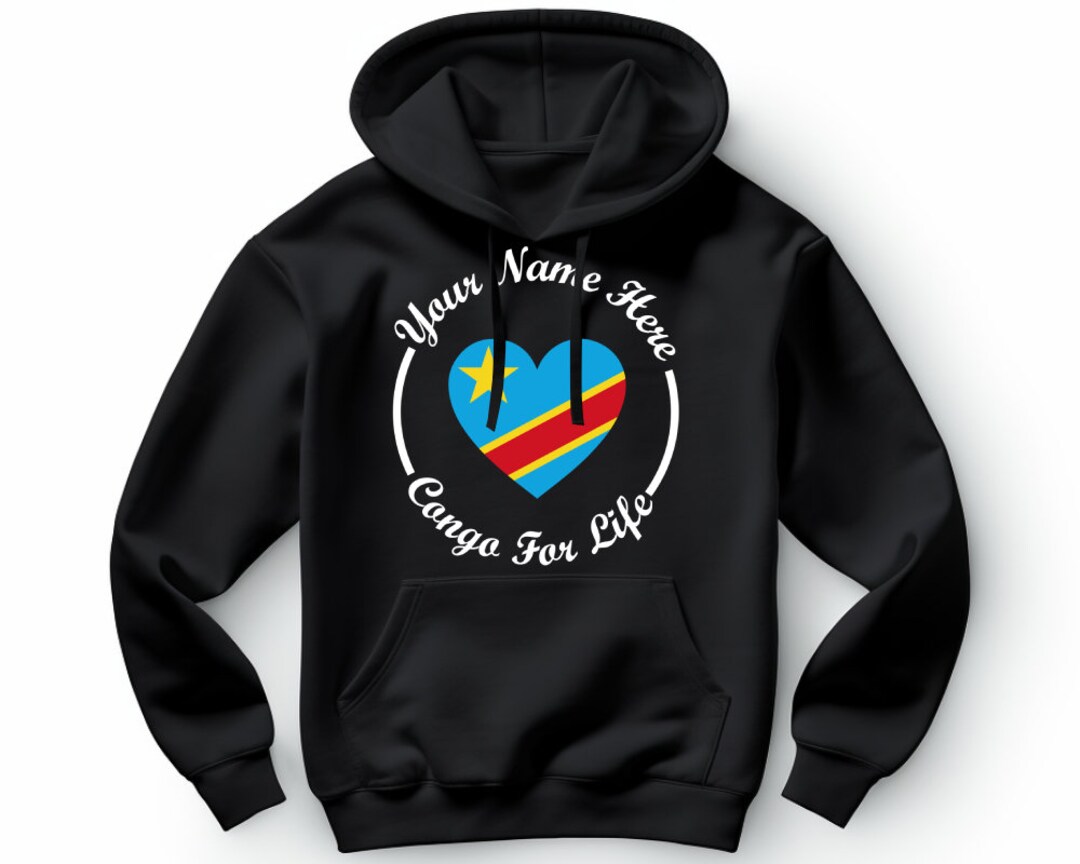 Democratic Republic of Congo Custom Hoodie, Personalised D.r.congo Flag ...