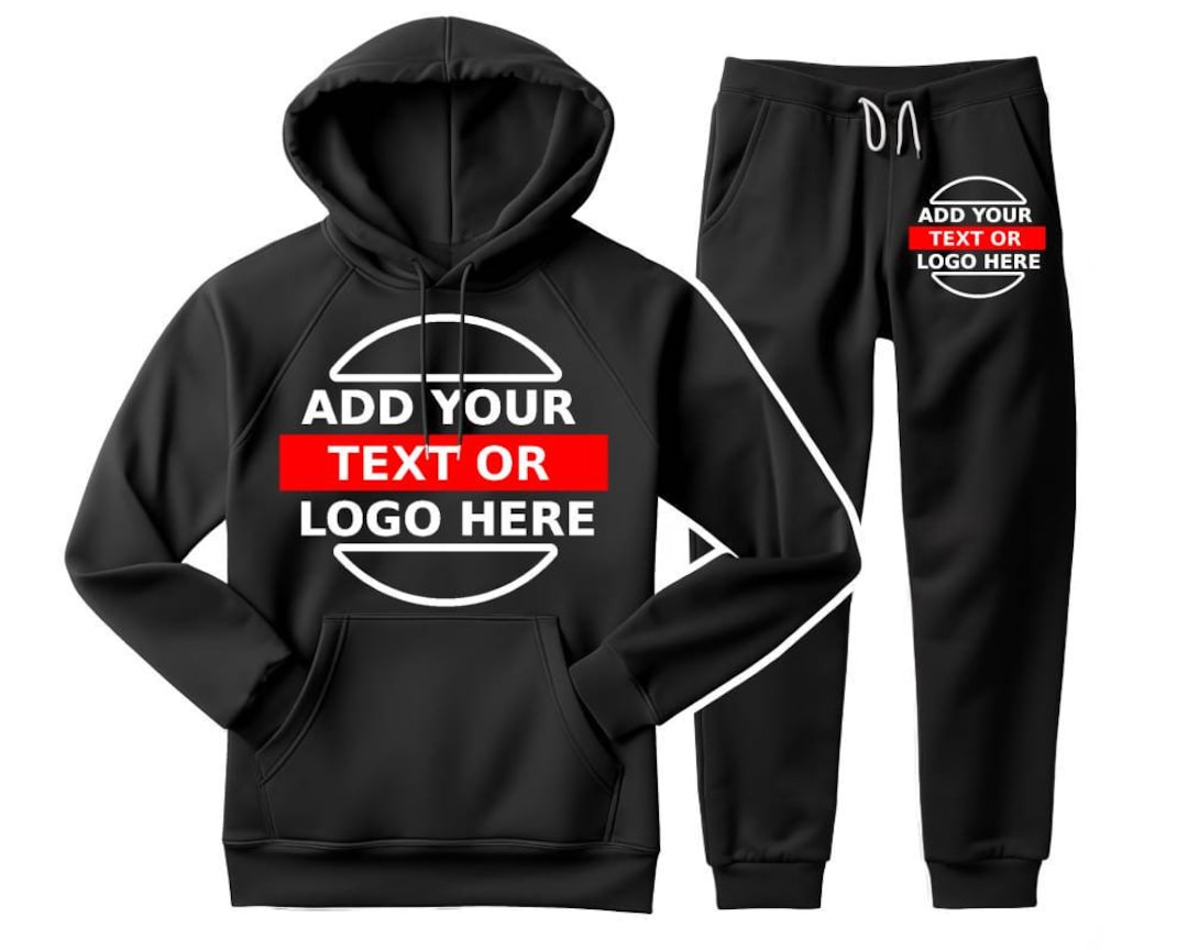 Custom Matching Tracksuit, Your Logo & Photo on a Hooded Sweatsuit ...