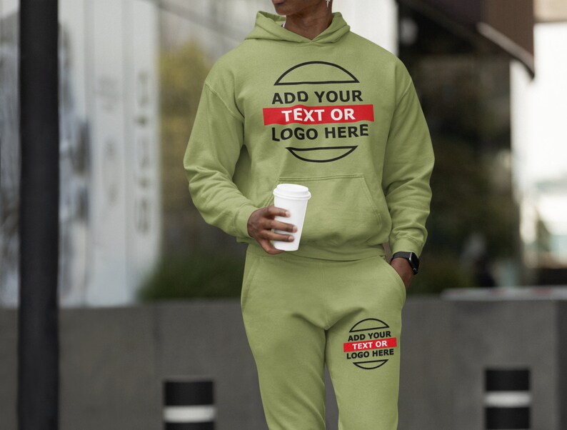 Custom Matching Sweatsuit, Your Logo & Photo on a Hooded Tracksuit ...