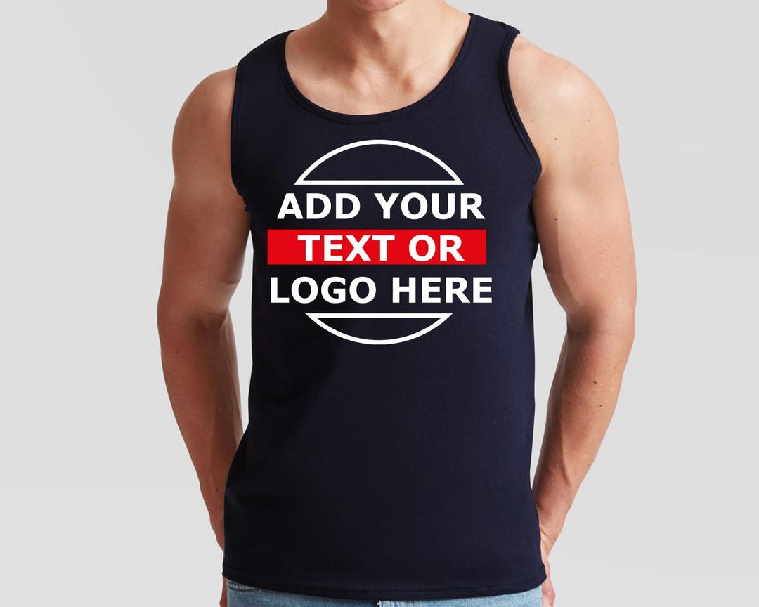 Custom Vest / Tank Top - Your Logo or Text Summer Vest - Personalised ...