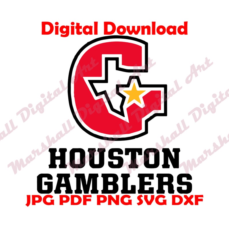 Houston Gamblers Instant Download Svg Png 2023 Football Logo Cut File ...