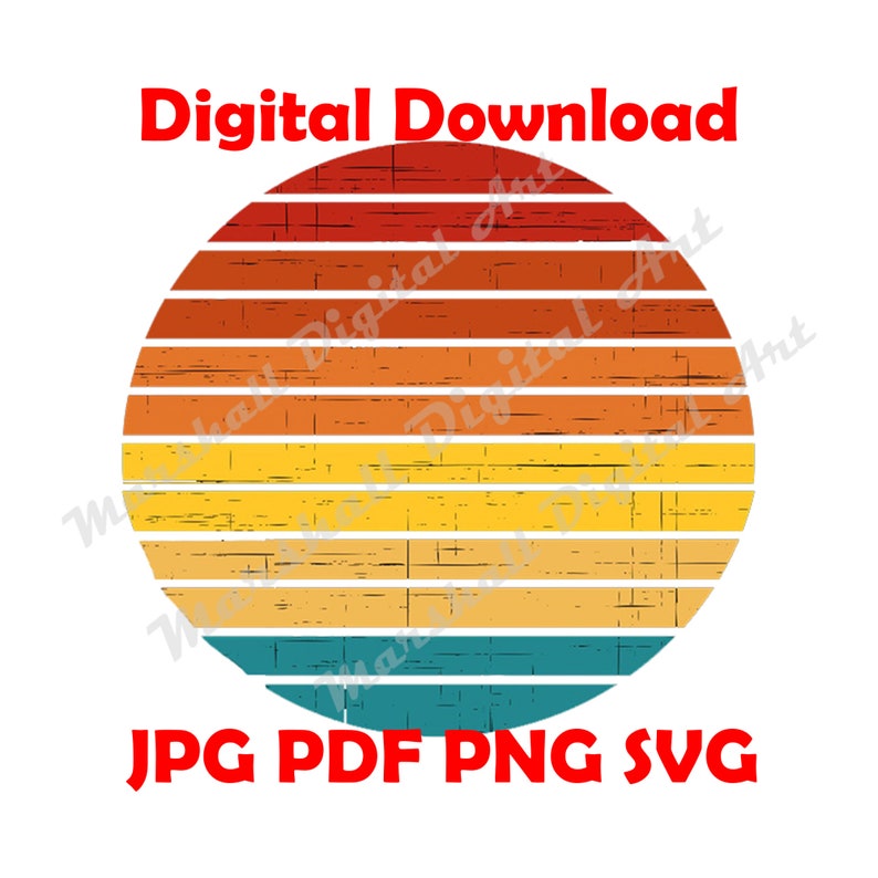 Retro Vintage Sunset Design - Etsy