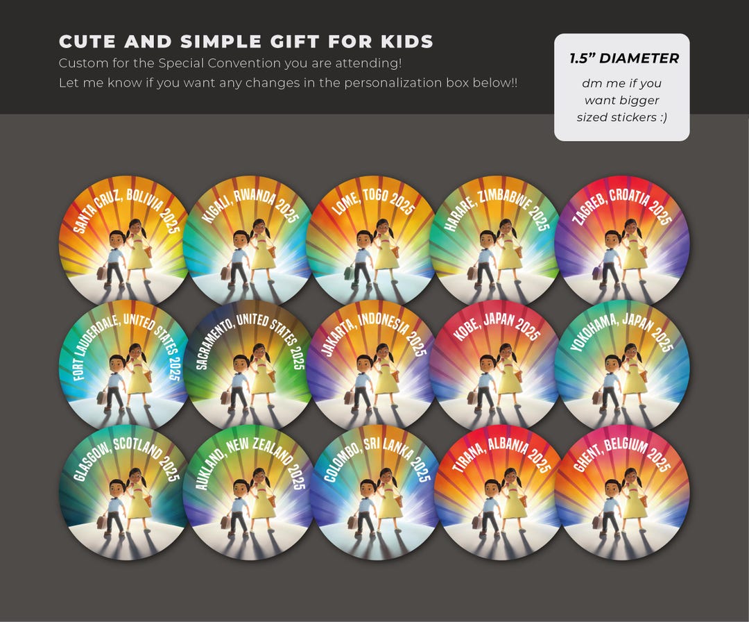 JW Special Convention 2025 BULK (25-250) Caleb and Sophia Sticker ...