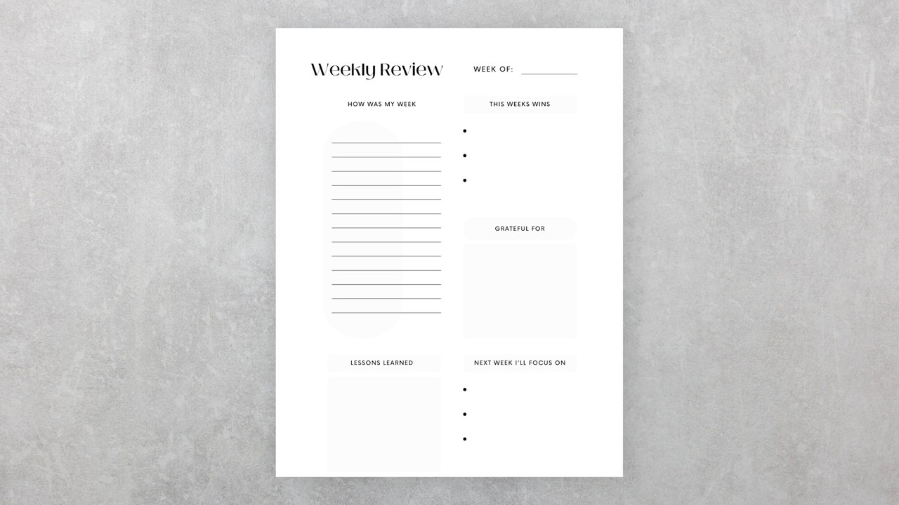 Weekly Monthly Yearly Review Printable Planner, Bundle of 3, Goal ...