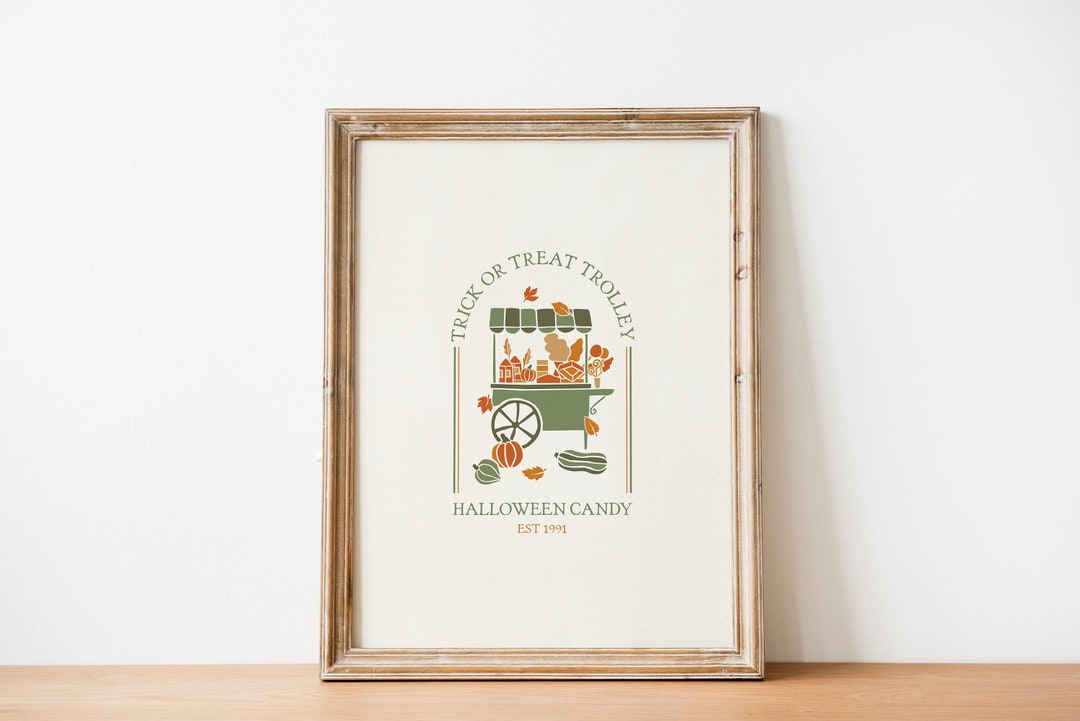 Trick or Treat Trolley Poster | Wizard Halloween Inspired Print | Fall ...