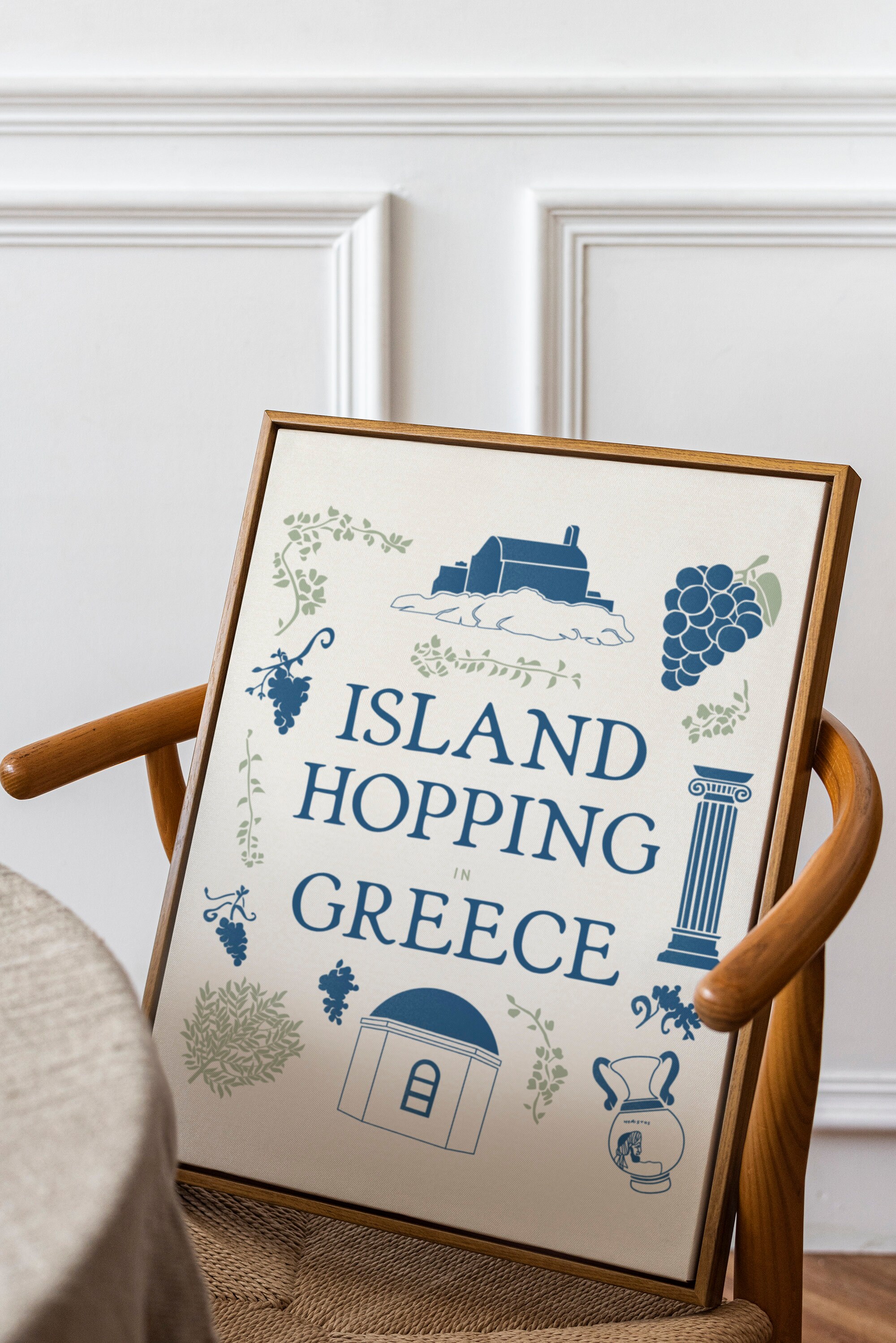 Island Hopping in Greece Art Print / Greece Travel Poster Design ...