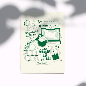 Coffee All Day Poster / Retro Quote Coffee Art Print / Kitchen Wall Art ...