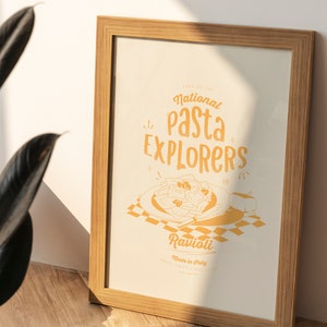 Retro Ravioli Pasta Poster / Kitchen Wall Art / Italian Pasta Art Print ...