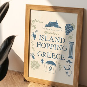Island Hopping in Greece Art Print / Greece Travel Poster Design ...