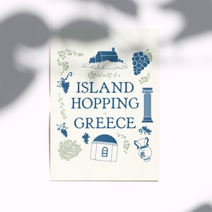 Island Hopping in Greece Art Print / Greece Travel Poster Design ...