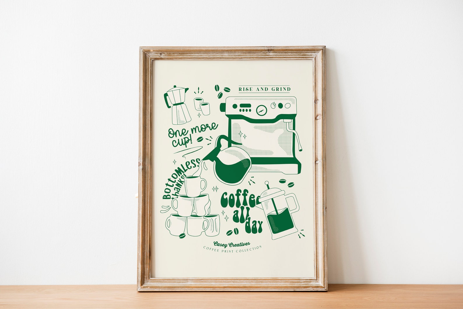 Coffee All Day Poster / Retro Quote Coffee Art Print / Kitchen - Etsy