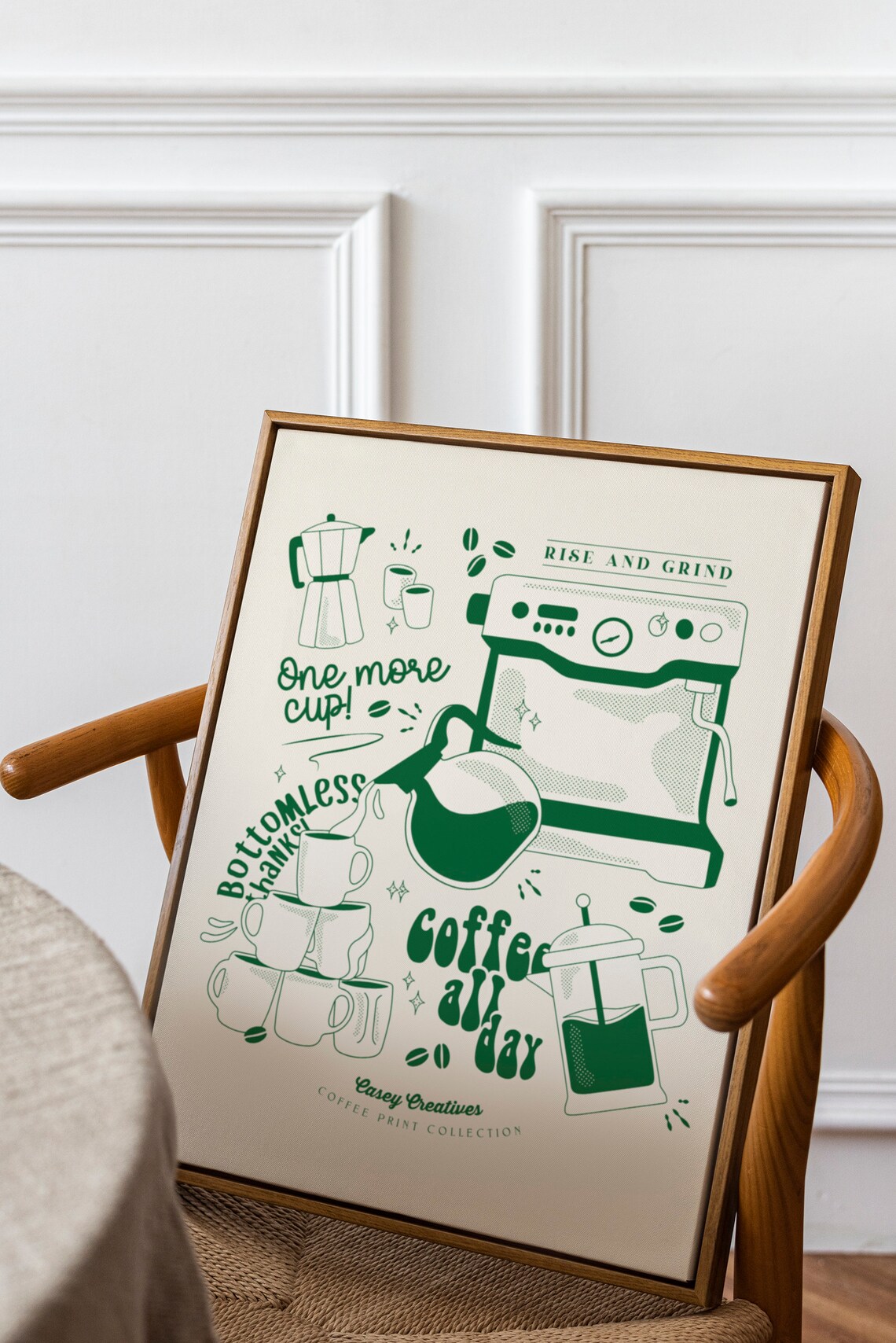 Coffee All Day Poster / Retro Quote Coffee Art Print / Kitchen - Etsy