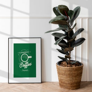 Sponsored by Coffee Poster / Retro Quote Coffee Art Print / Kitchen ...
