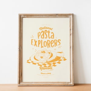 Retro Ravioli Pasta Poster / Kitchen Wall Art / Italian Pasta Art Print ...