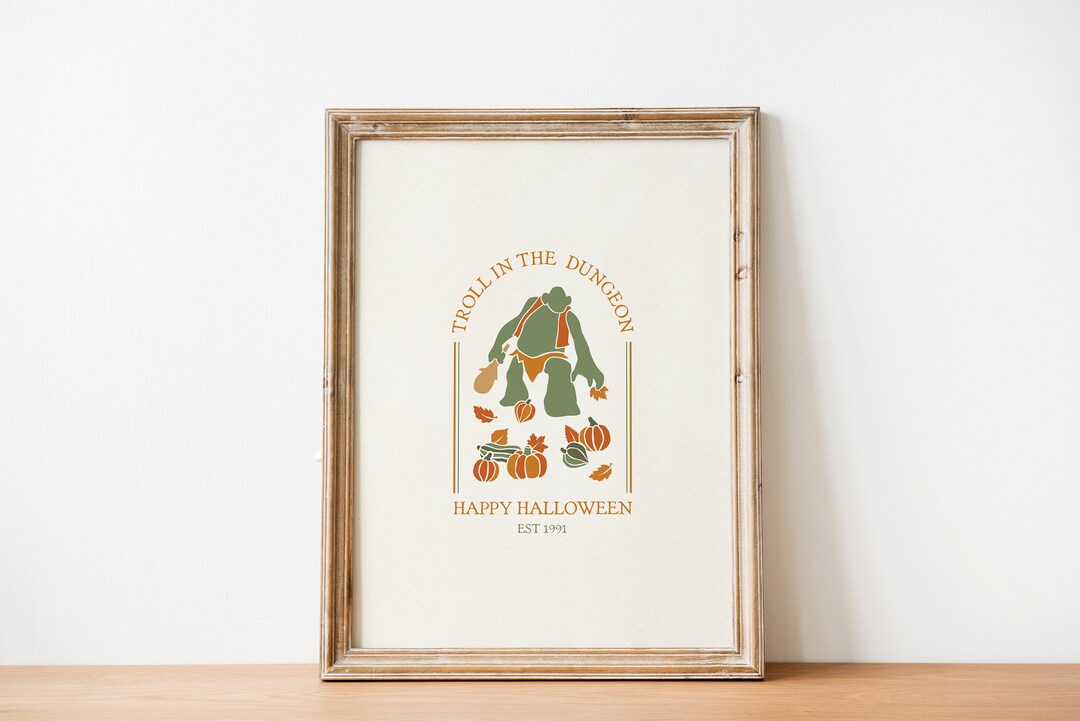 Troll in the Dungeon Poster | Wizard Halloween Inspired Print | Fall ...