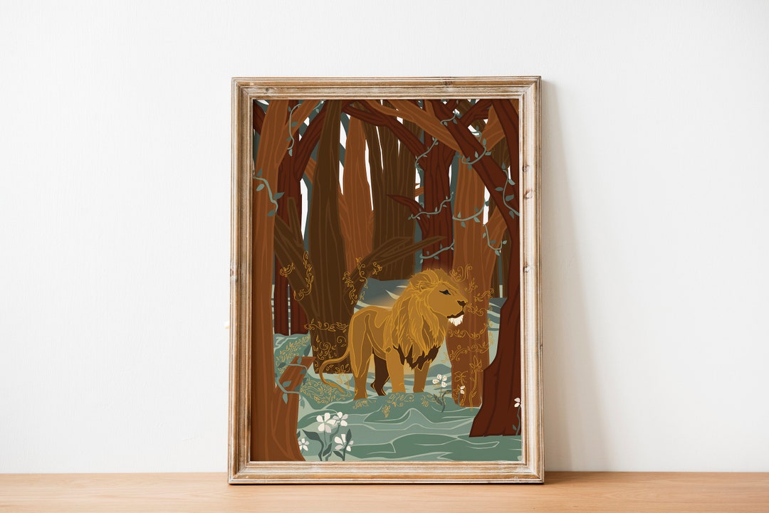 King Aslan Poster | Narnia Inspired Print | Book Art | Narnia Inspired ...