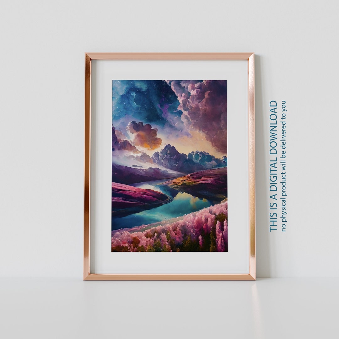 Dreamland Art Download Printables Cloud Print Wall Art Rivers Posters ...