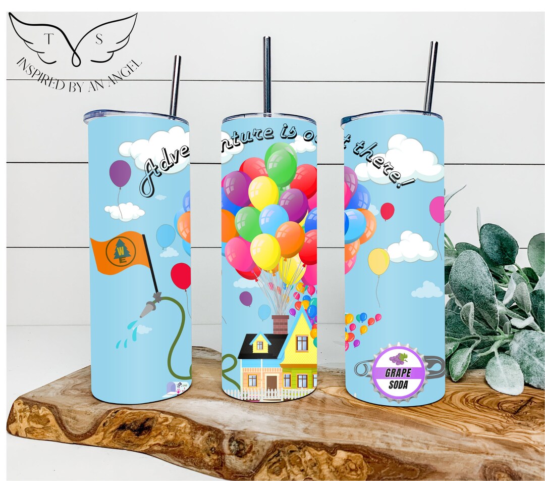 Adventure is Out There, Cartoon House With Balloons PNG Tumbler Wrap - Etsy