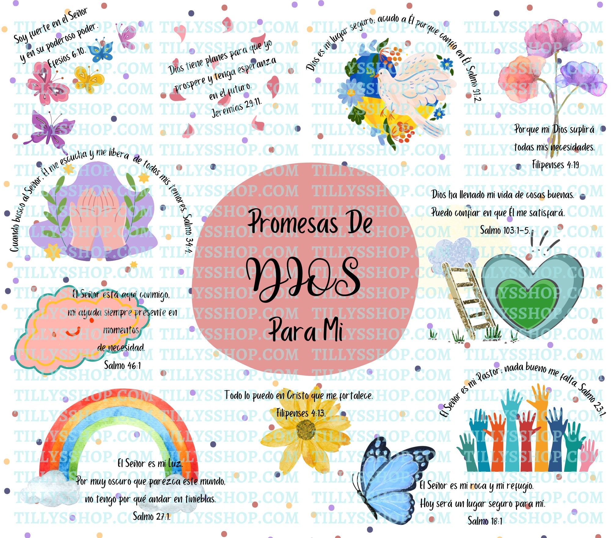Promesas De Dios 20oz Tumbler Wrap Digital File Sublimation Biblia Afirmaciones Español - Etsy