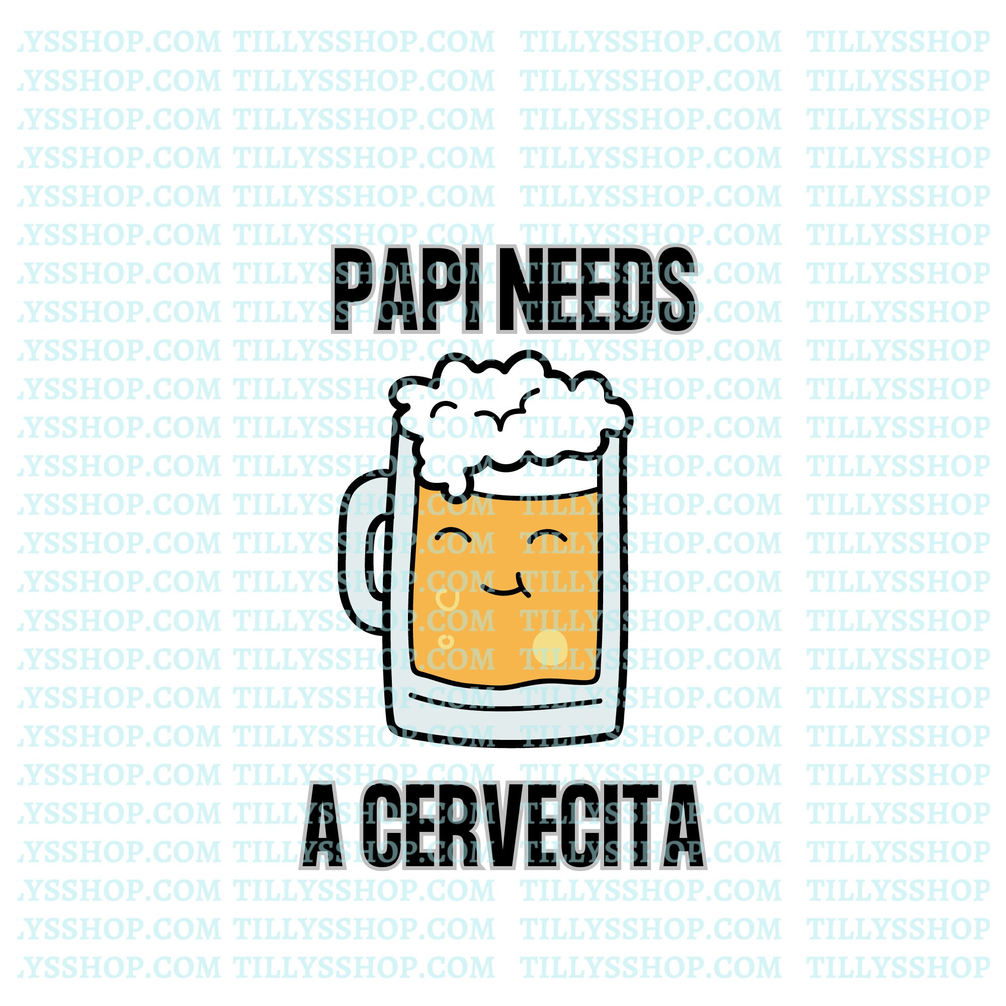 Papi Needs a Cervecita Decal Digital Cut Image Sublimation Shirt Design ...