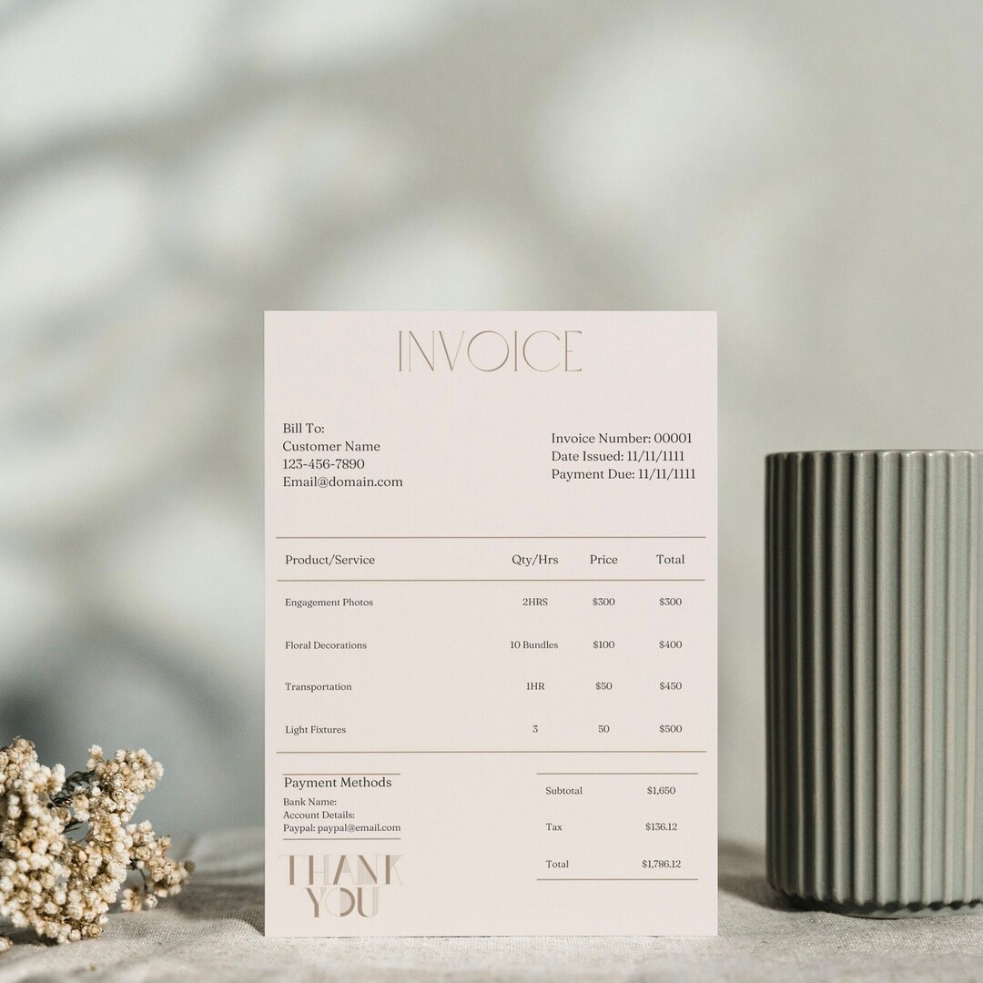 Invoice Template Editable Invoice Canva Template Bussiness Invoice ...